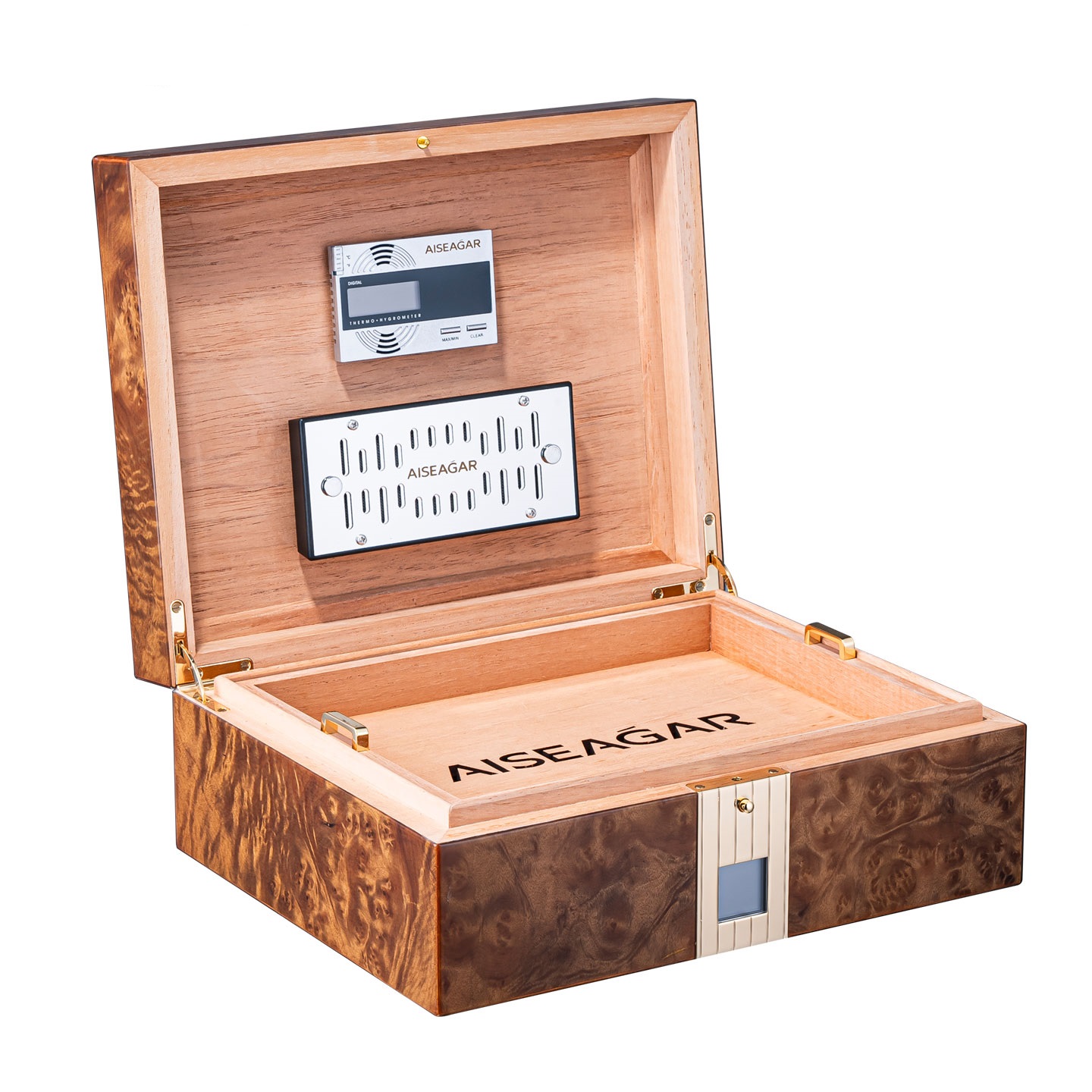 "Sands" 75ct. Luxury Desktop Humidor - AISEAGAR Cedar Humidor